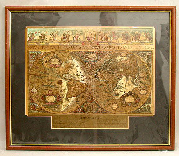 Blaeu Wall Map Of The World. Reproducti