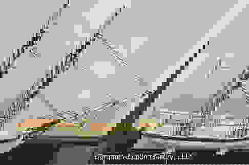 19th C Carved Whale Bone Merchant Ship Topaz Model Auction