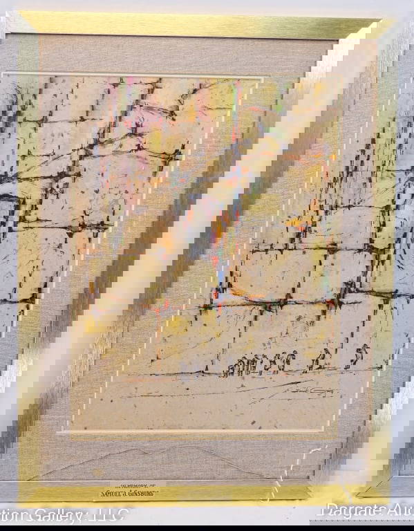 Jacob Gaines Watercolor At The Wailing Wall Auction