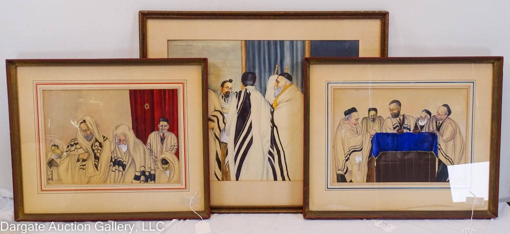 3pcs Ruth Weiner Leventhal Watercolors