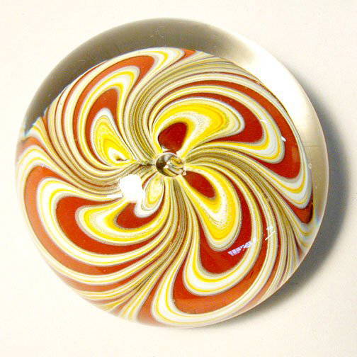 Labino Flower Art Glass Paperweight.