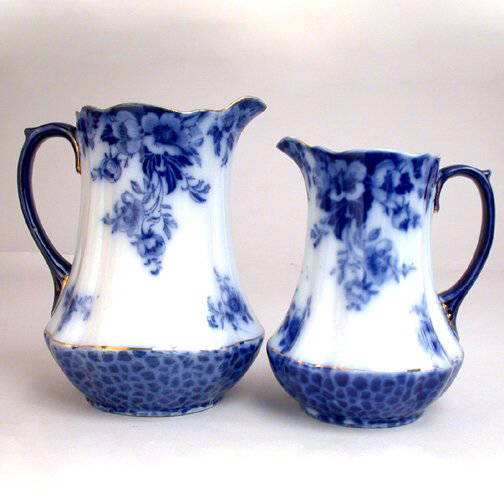 2 Wedgwood Flow Blue Pitchers