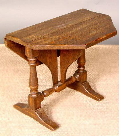 Butterfly End Table. In The Tudor Style. Distre