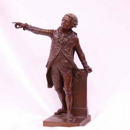 Bronze Of 18th C. Orator. N/r. Mid To Late 19th C