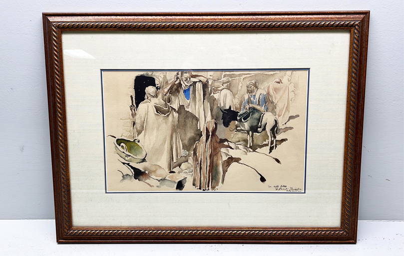 Robert Riggs Orientalist Watercolor Painting