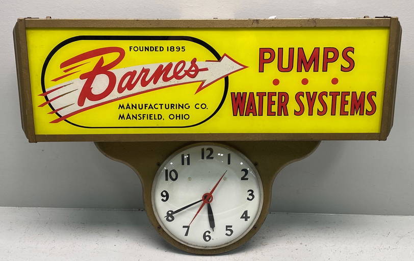 Vintage Barnes Mfg. Co. Mansfield Ohio Lighted Reverse Glass ...