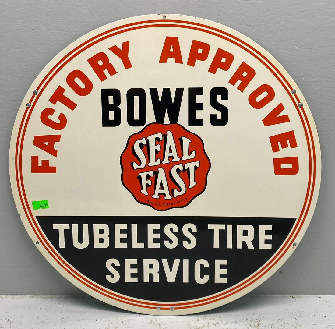 Bowes Seal Fast Tires Advertising 16 1/2" Metal Sign (#10142) on Mar 23 ...