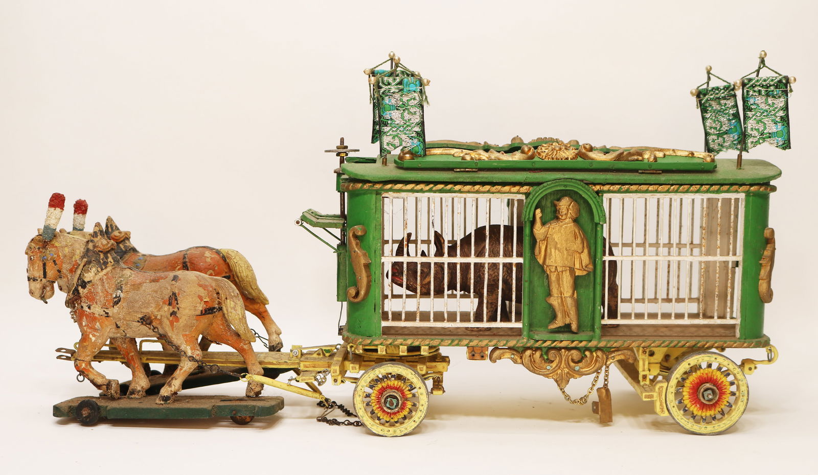 Folk / Outsider Art Franquist Circus Rhino Wagon Model Auction