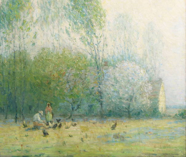 Clark S. Marshall (md/de 1860 1944) Impressionist Oil On Canvas Painting