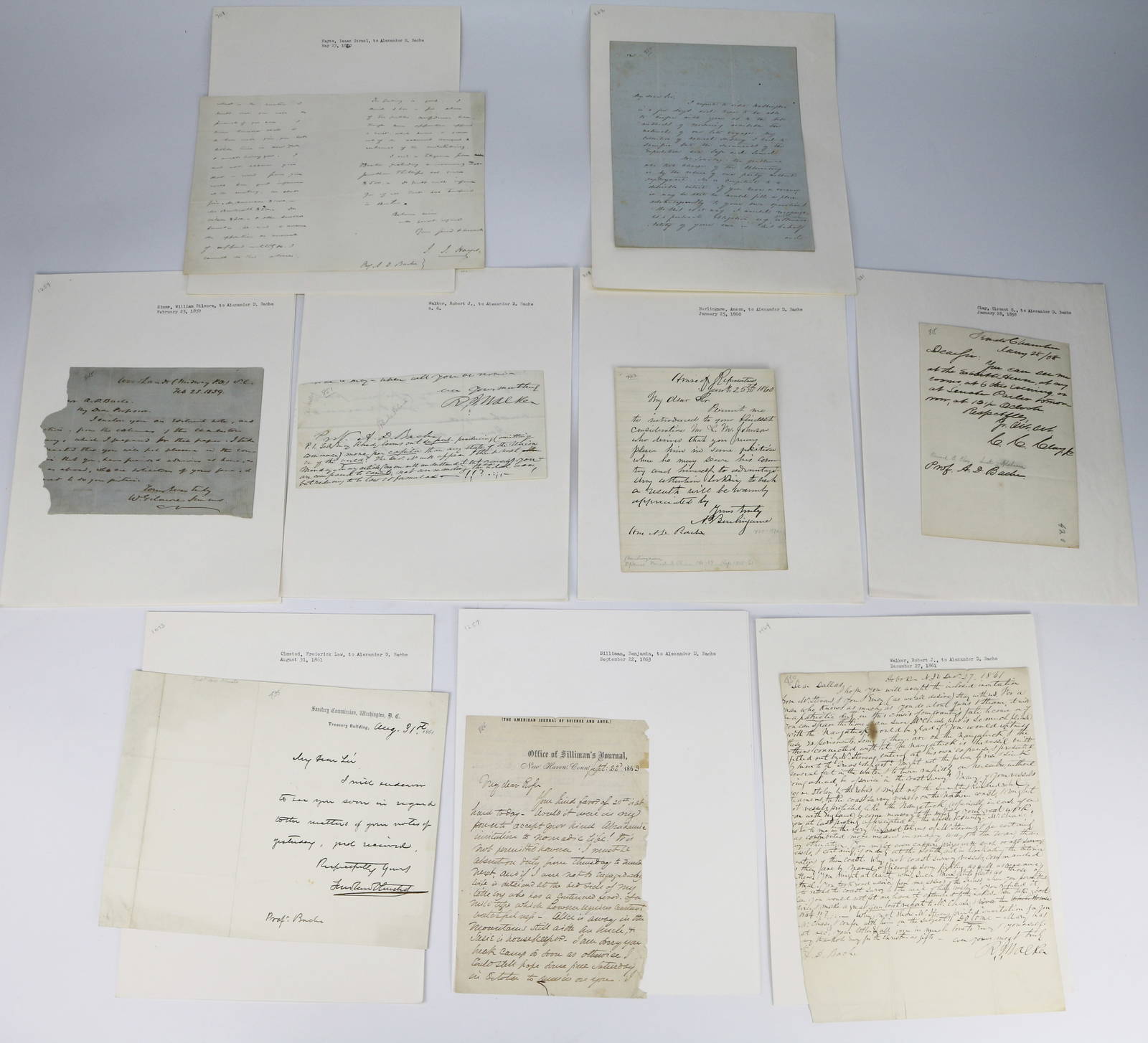 Group Of American 19th Century Letters Incl. Olmsted, Silliman Auction