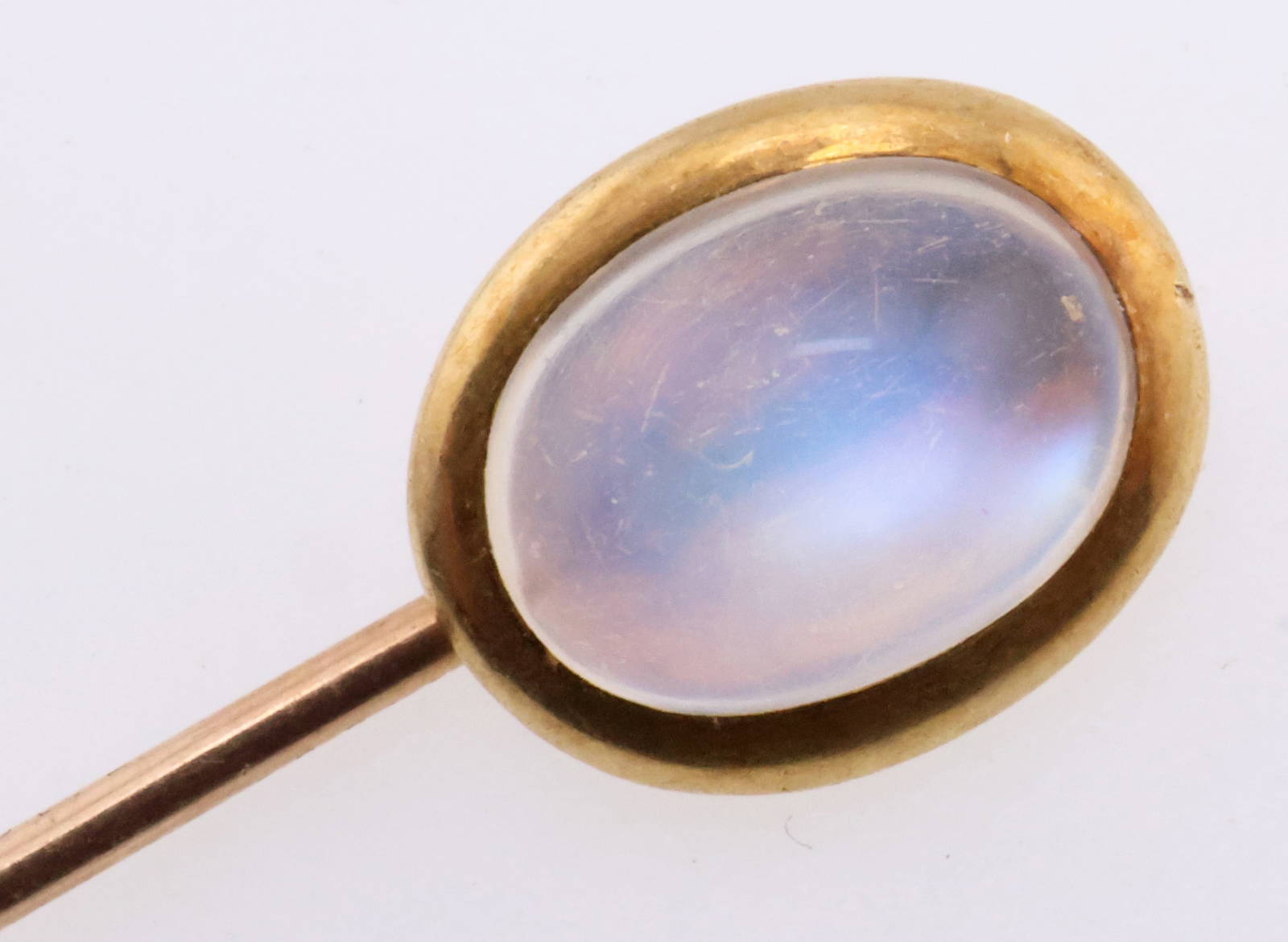 14k Gold Vintage Moonstone Stick Pin 3.0g Auction