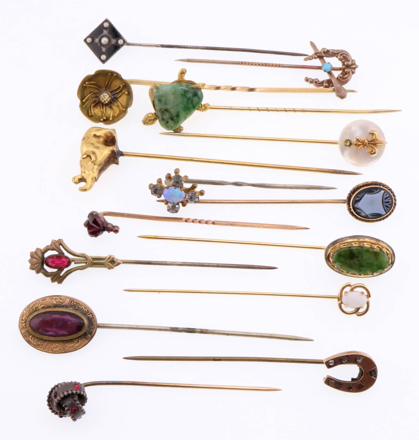 Gold-filled, Sterling Silver & 10k Gold Generous Lot Of Vintage Stick ...