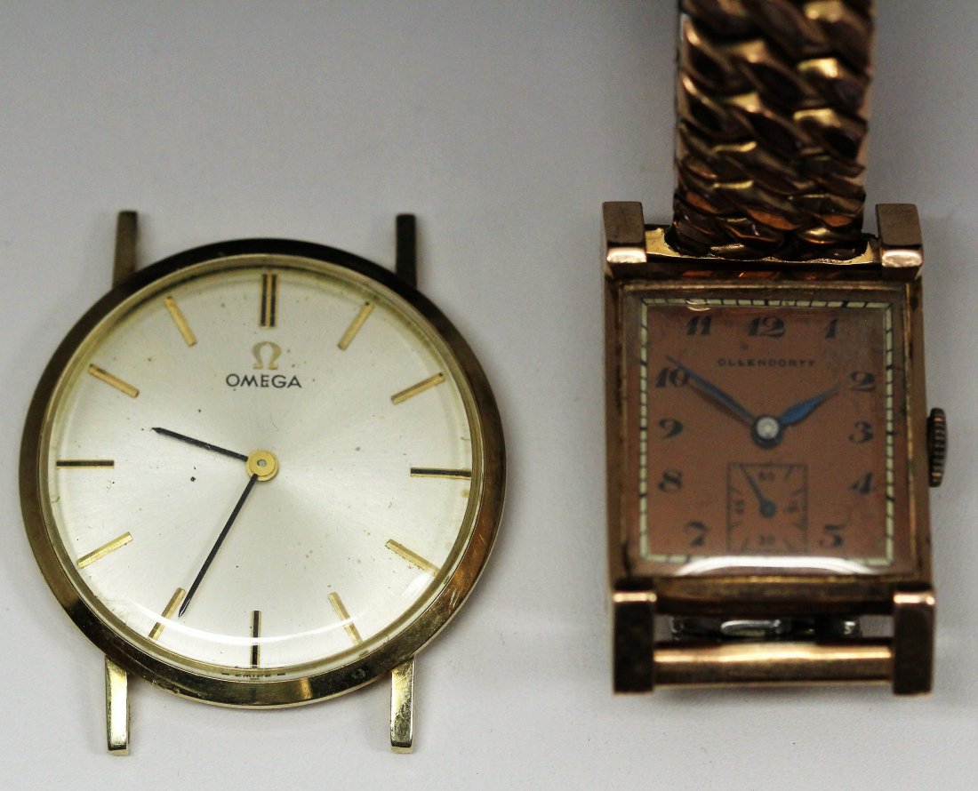 2-14k Gold Watches-Omega & Ollendorff