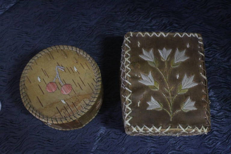2 Native American Porcupine Quill Boxes - Jul 20, 2016 | Dixon's ...
