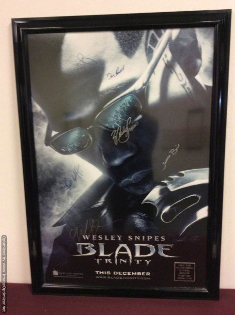 Blade Trinity Movie Poster Autographed By Wesley Snipes