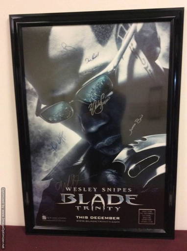 Blade Trinity Movie Poster Autographed By Wesley Snipes