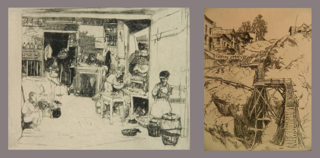 John Winkler; H. Nelson Poole 2 Etchings