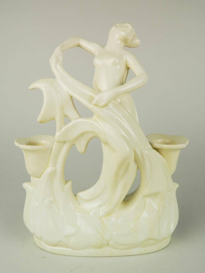 Cowan Pottery 'Swirl' candelabra
