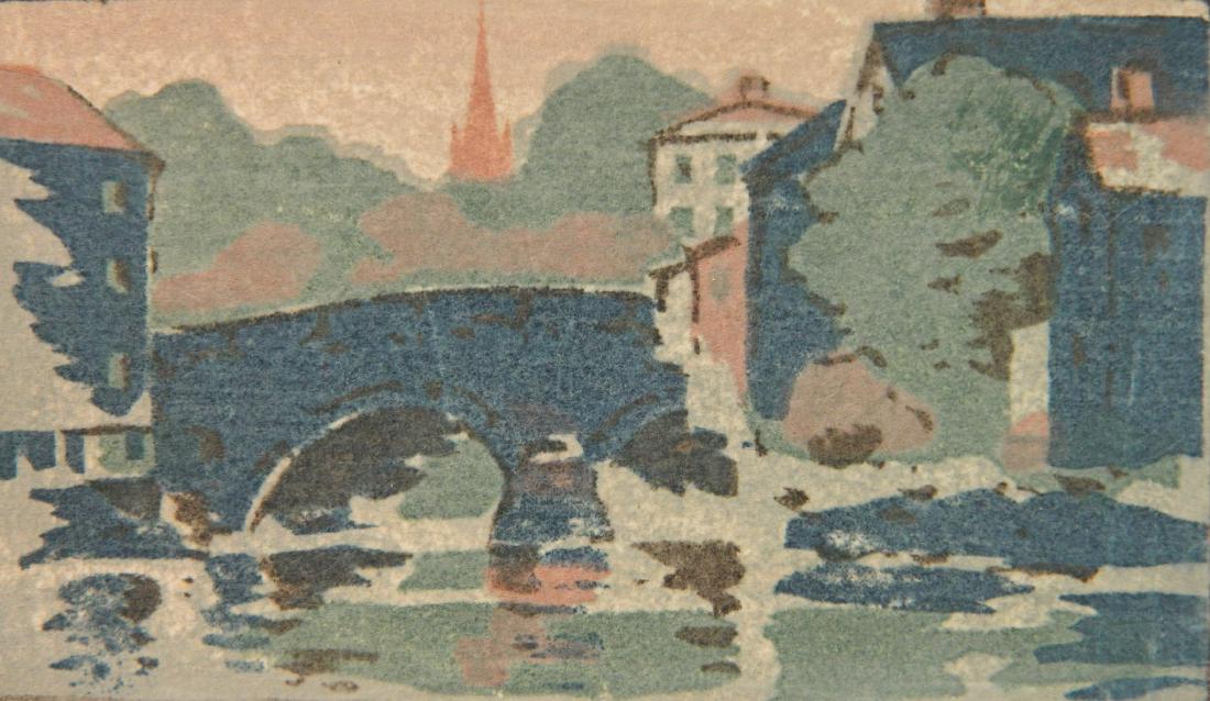 Arthur Dow woodcut in color