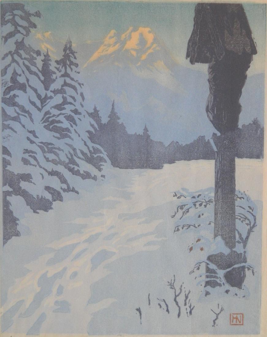 Hans Neumann woodcut in color