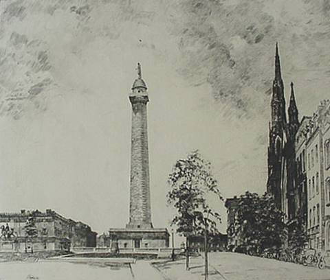 M.paul Roche ''the Washington Monument'', Etching