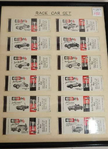 Matchbook Covers Race Car Drivers