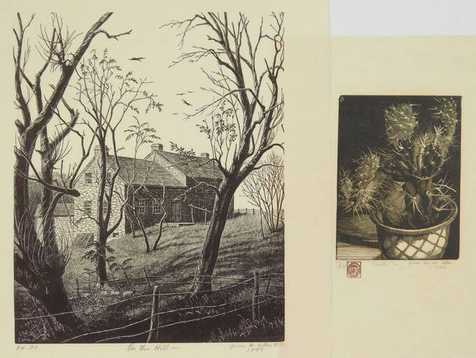 2 Grace Albee wood engravings - Feb 12, 2022 | Rachel Davis Fine Arts in OH