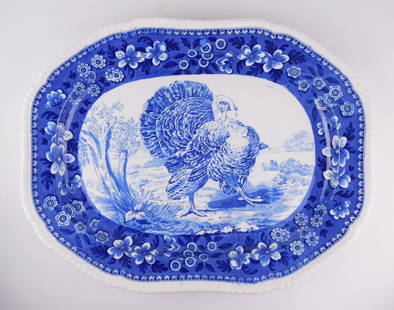 Copeland Flow Blue Turkey Platter