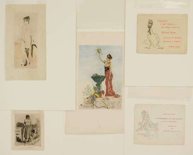 5 Felicien Rops Etchings