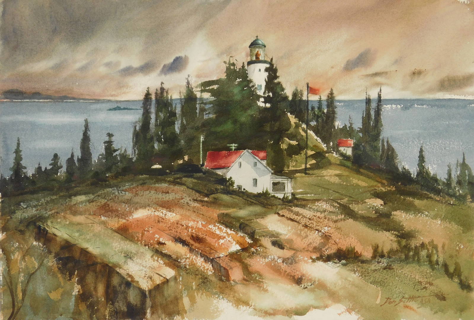 Don Settle (american 20th C.) Watercolor Auction