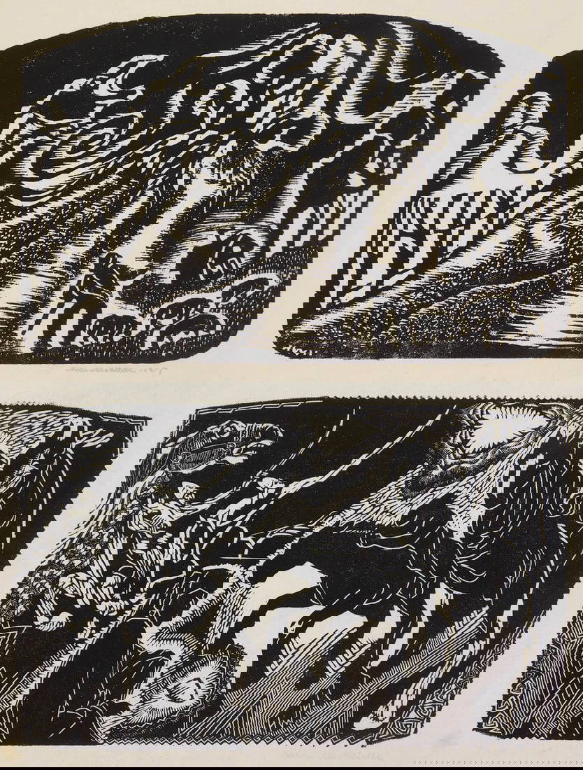 2 Helen West Heller (american, 1872-1955) Woodcuts Auction