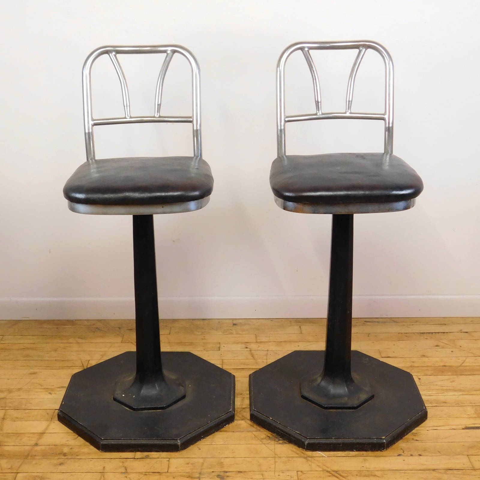 Pair Of 20th C. Soda Fountain Stools Auction