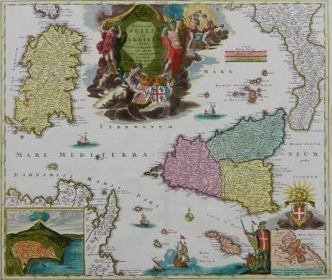 J. B. Homann Map Of Sicily