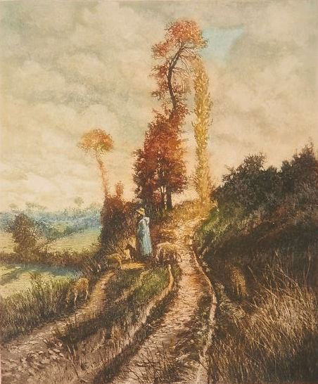 Georges Plasse aquatint, etching and roulette