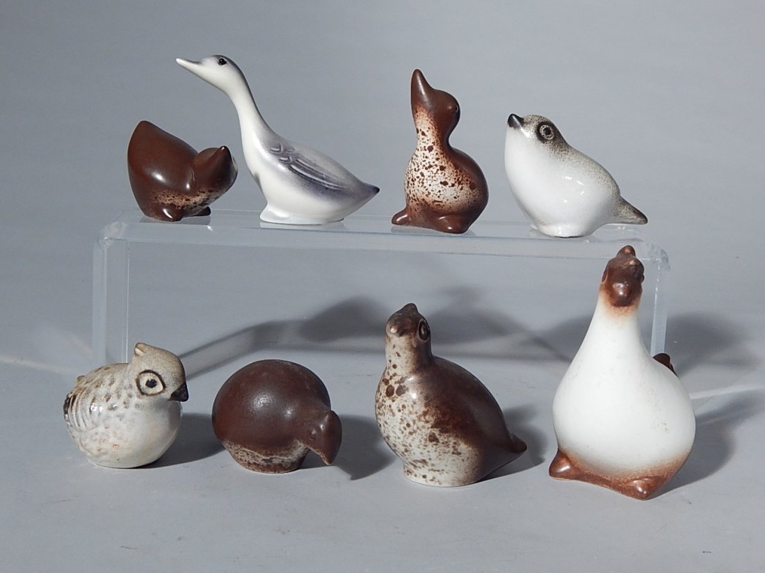 Howard Pierce Pottery 8 Bird Figurines