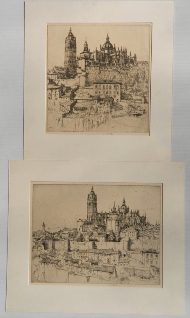 Ernest D. Roth 2 etchings