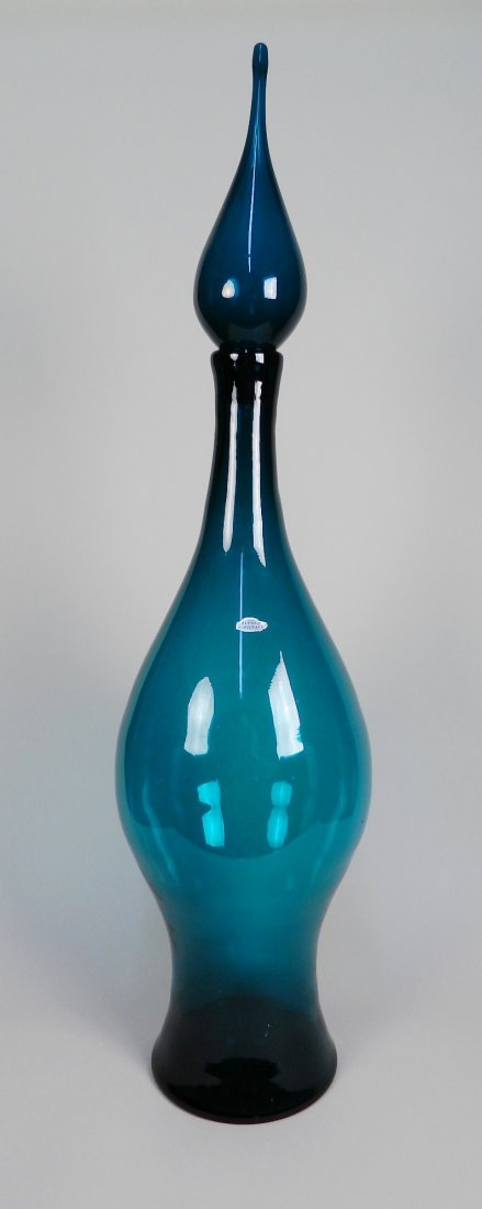 Peacock Blenko Glass floor bottle