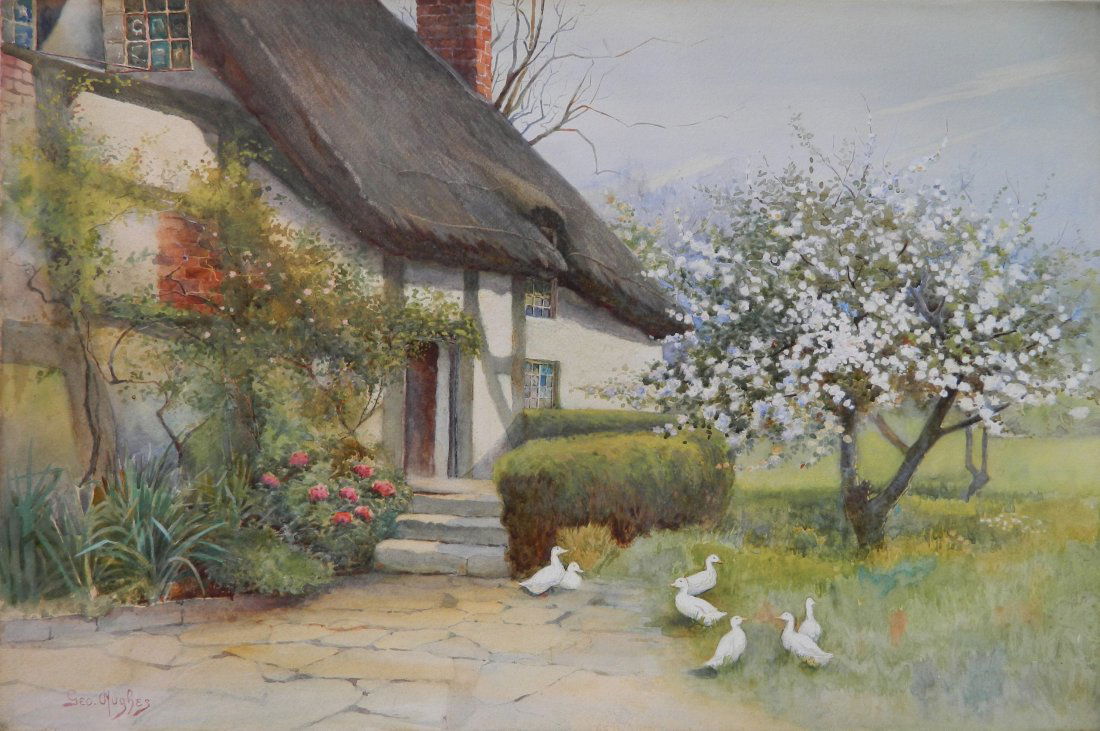 George H. Hughes Watercolor And Gouache