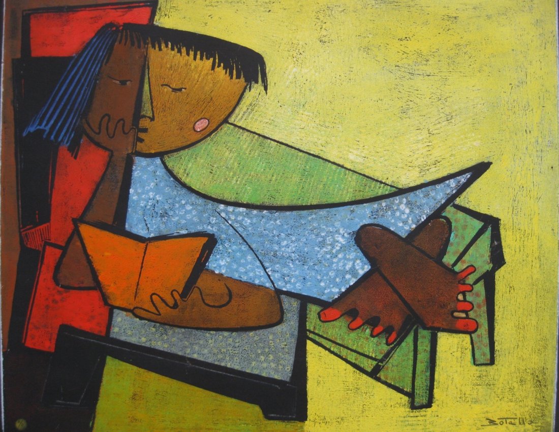 Angel Botello linocut - Oct 22, 2016 | Rachel Davis Fine Arts in OH