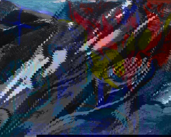 Rainer Fetting, Selbstportrait Vor Der Berliner M