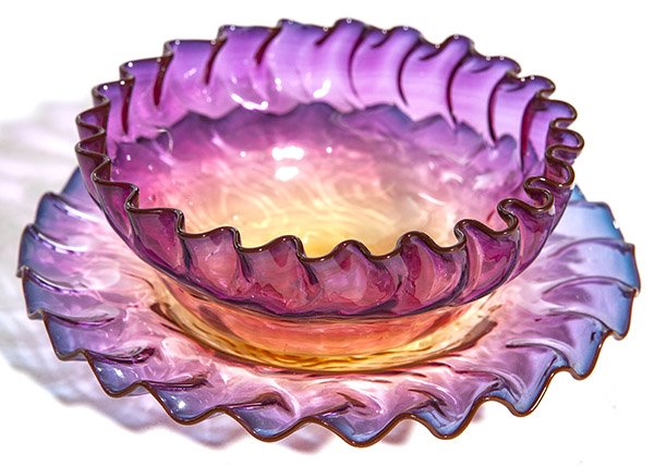 Webb Alexandrite finger bowl and underplate, tight