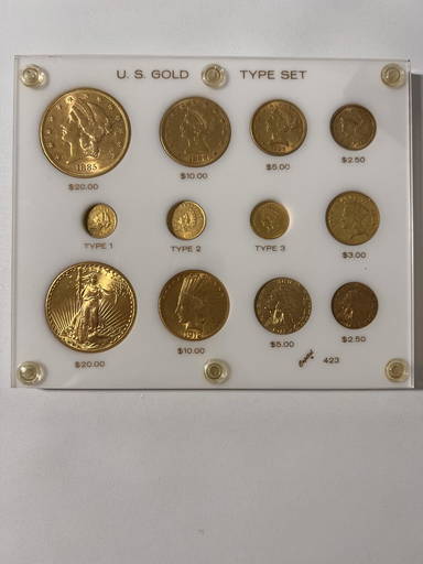 U.s. Gold Type Set In Case With 12 Coins