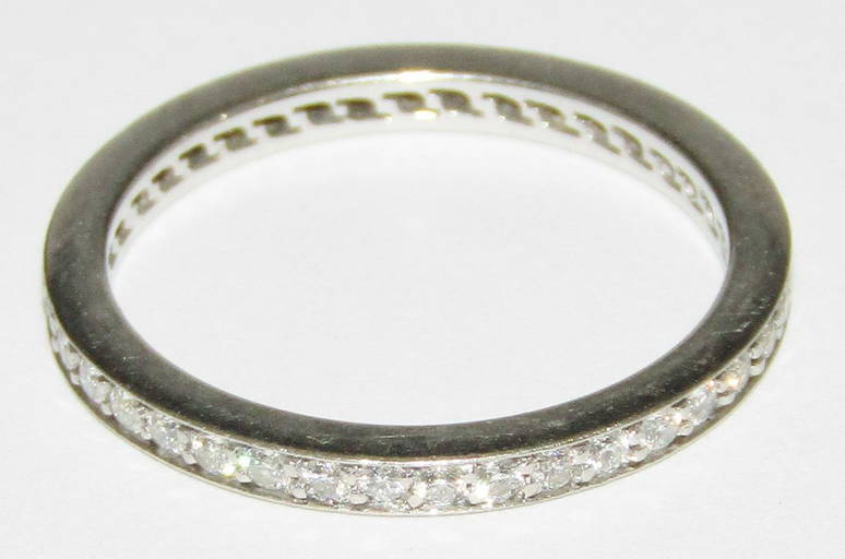 Platinum Circlet Ring With 39 Round Full Cut Diamonds