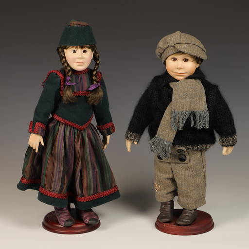 Pair Of Lenox Ellis Island Collection Porcelain Dolls