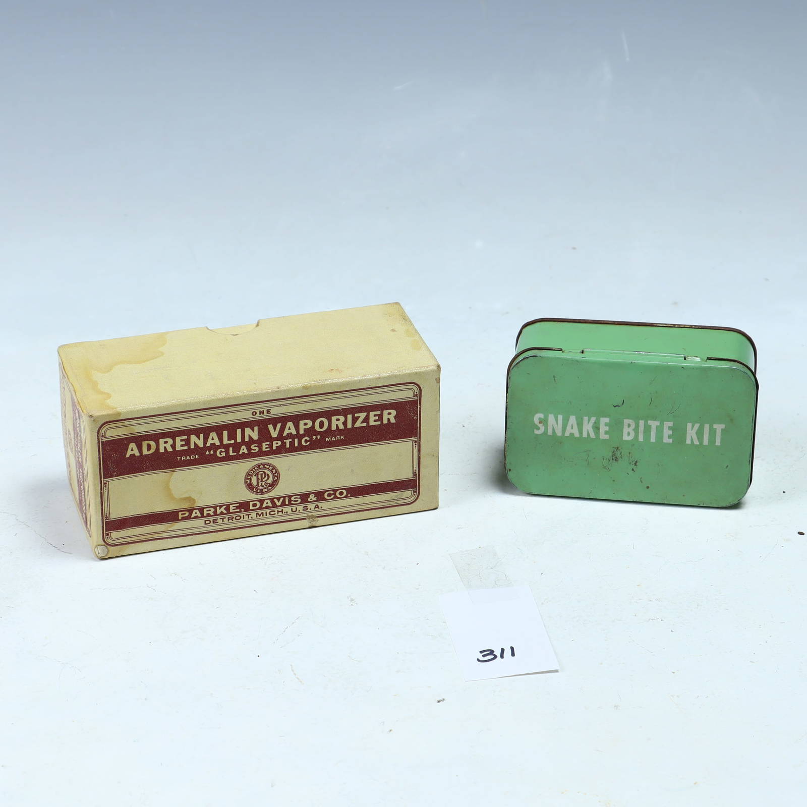 Antique Snake Bite Kit In Metal Box By Parke Davis & Co. And Adrenalin ...