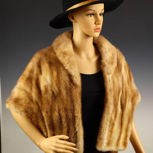 Vintage Ozans Fur Reading, Pa Genuine Mink Blonde Fur Stole