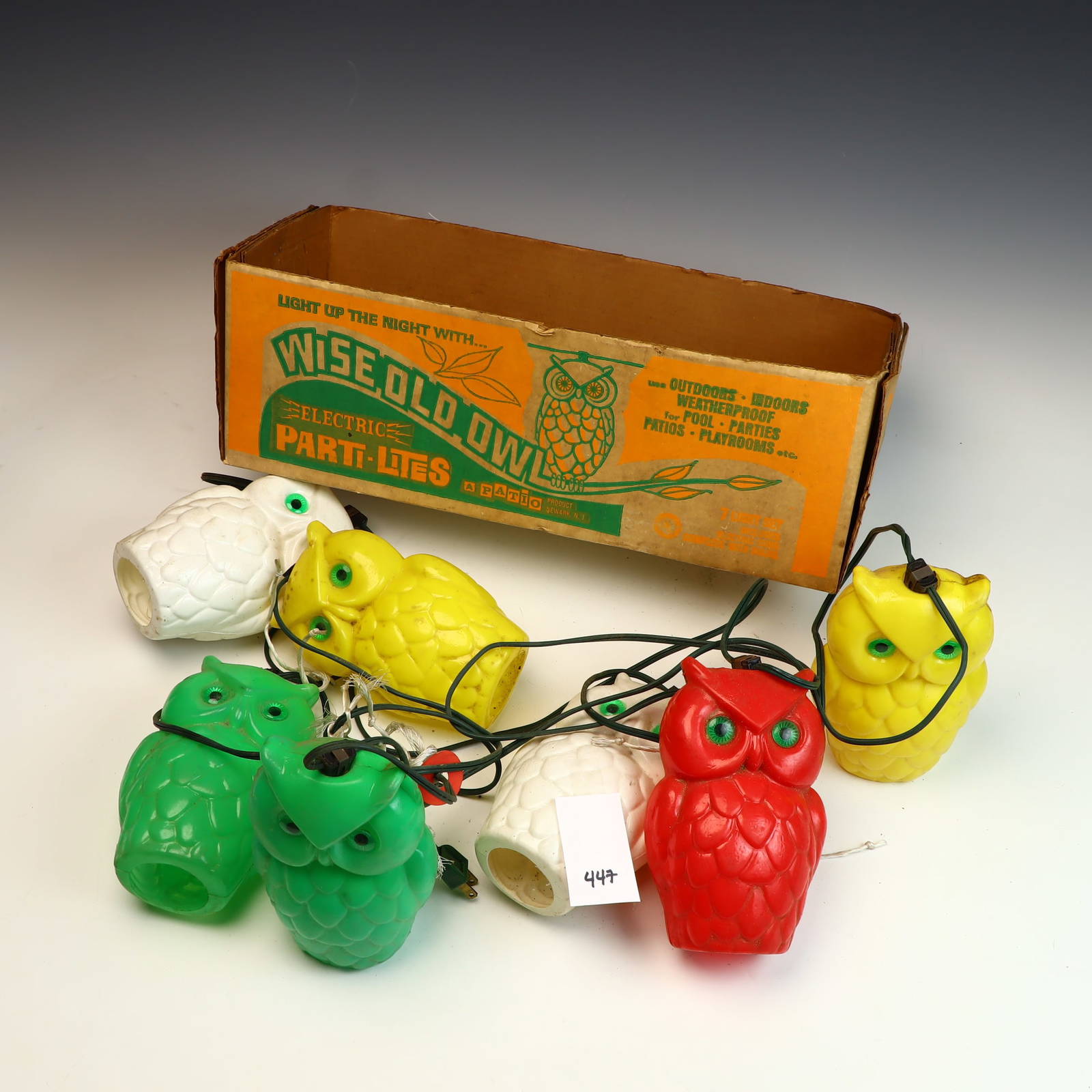 Vintage Wise Old Owl Blow Mold Plastic Owl String Lights Auction