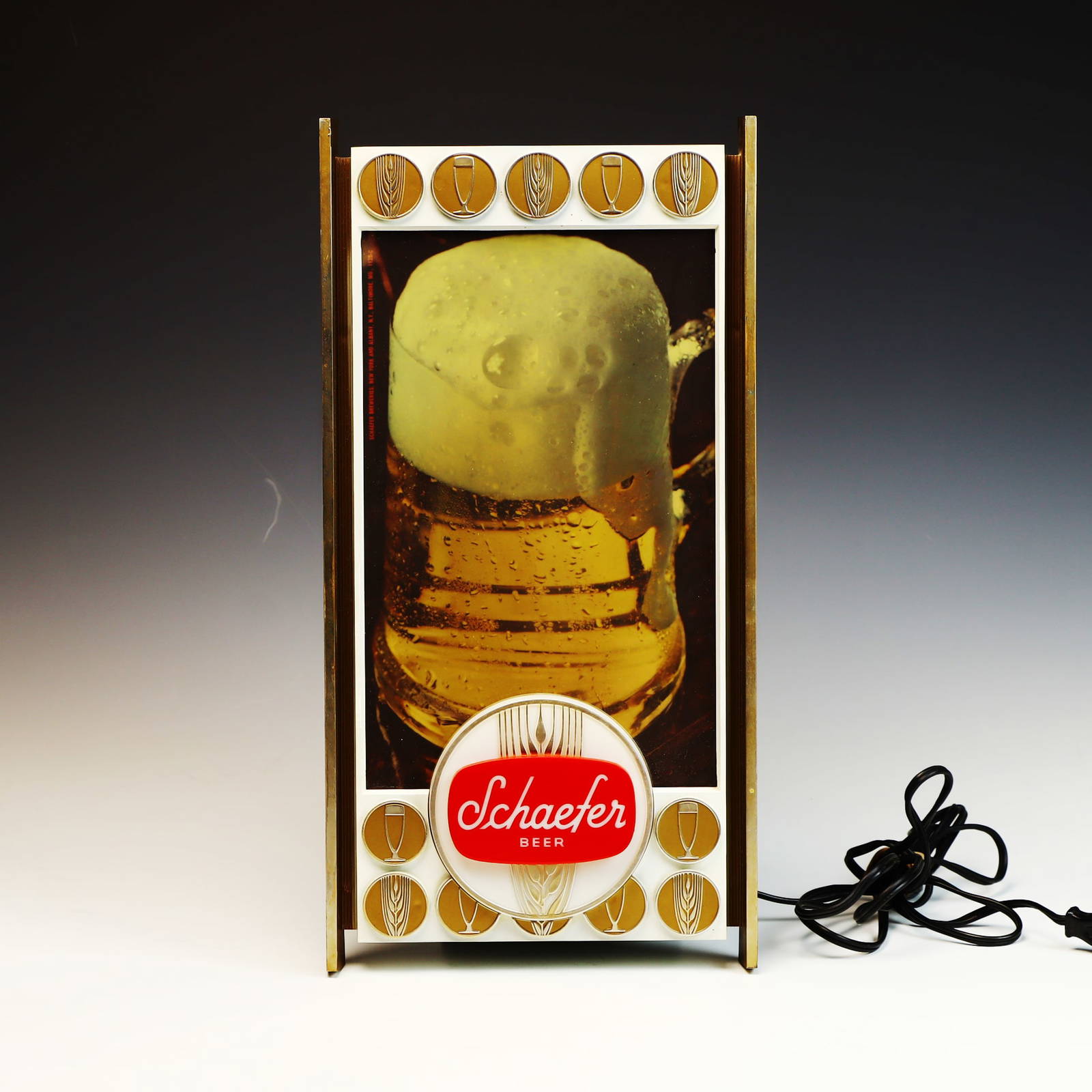 Mid Century Modern Vintage Schaefer Beer Lighted Wall Sign Auction