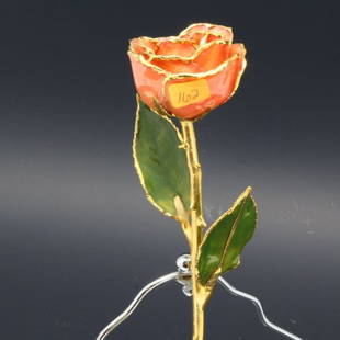 Real Rose Preserved And Dipped In 24k Gold