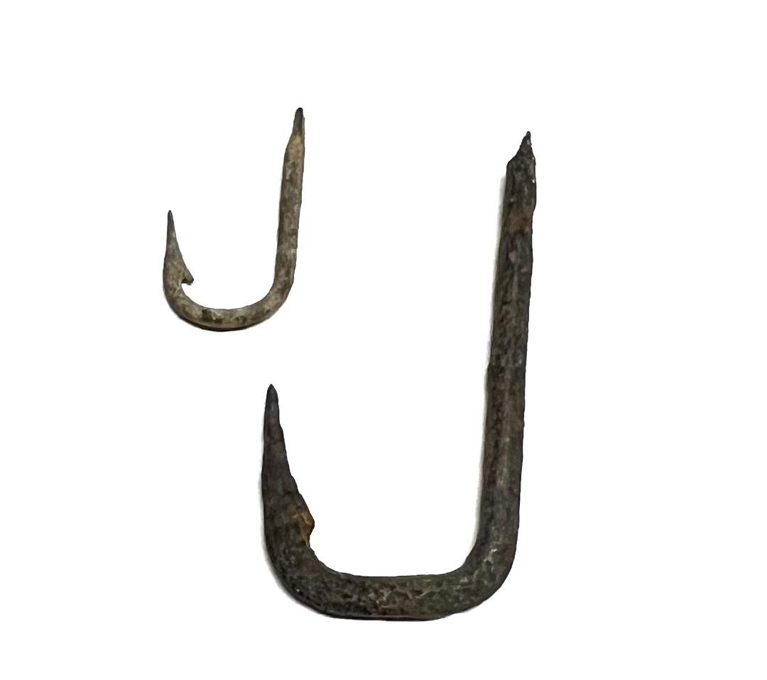 2 Roman Bronze Fish Hooks Auction